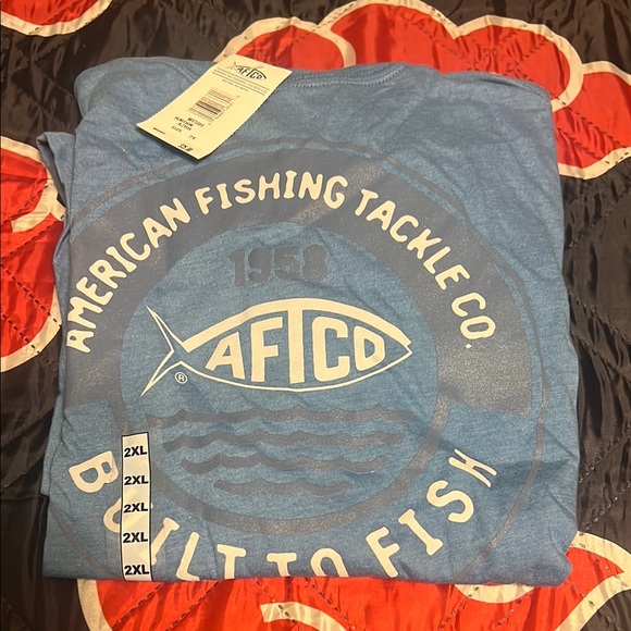 AFTCO | Shirts | Aftco Blue Graphic Tshirt | Poshmark